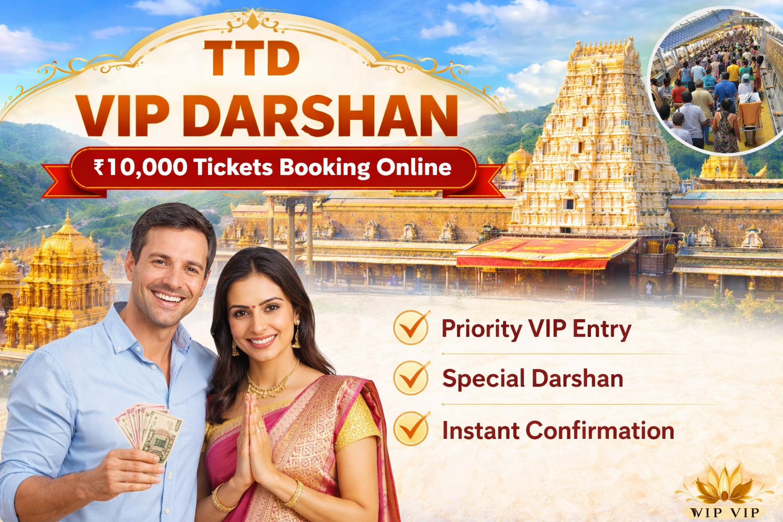 TTD VIP Darshan ₹10,000 Tickets Booking Online