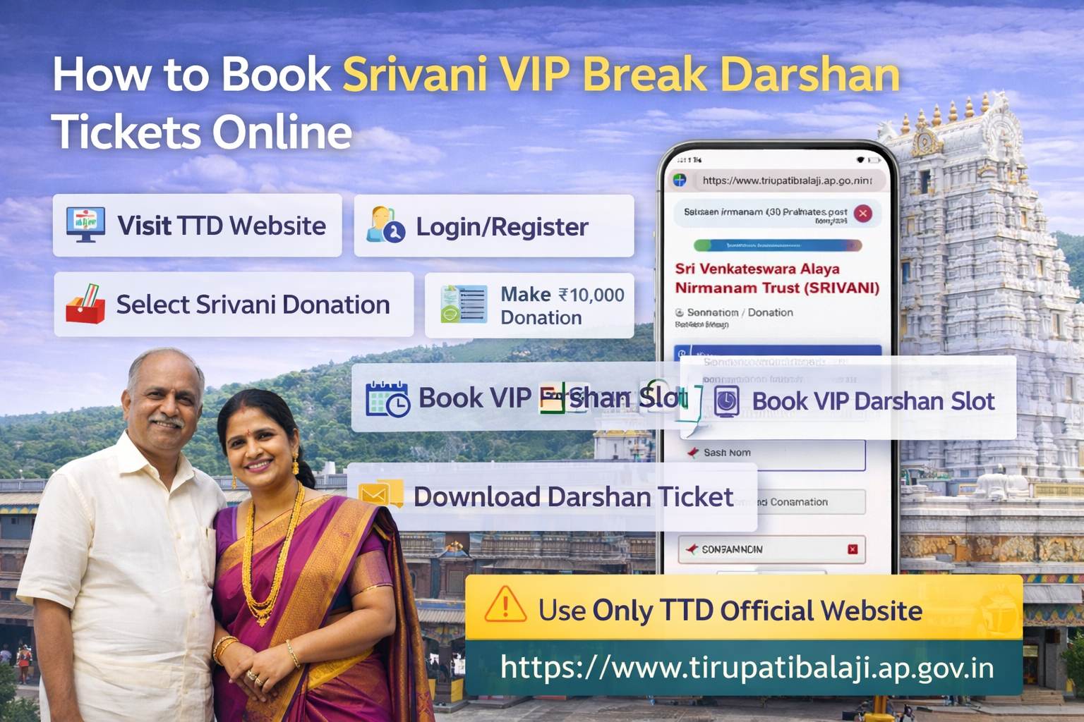 Easily How to Book Srivani VIP Break Darshan Tickets Online