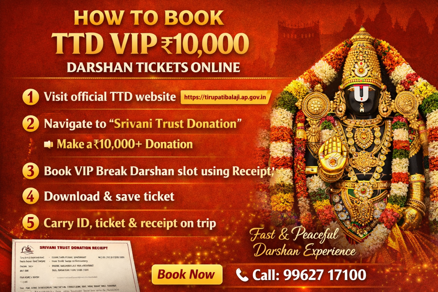 How to Book TTD VIP ₹10,000 Darshan Tickets Online (2026)